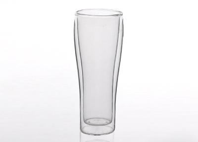 China Fancy Tall Beer Double Wall Borosilicate Glass Chemical Resistance for sale