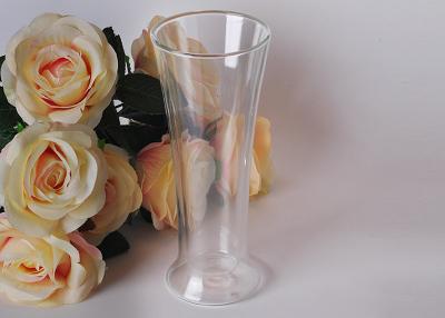 China Mouth Blown Double Wall Borosilicate Glass Coffee Cup Trophy Shaped for sale