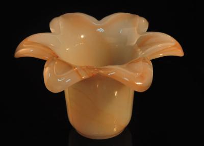 China Glass Flower Candle Holder Decor / Colored Votive Candle Holders for sale