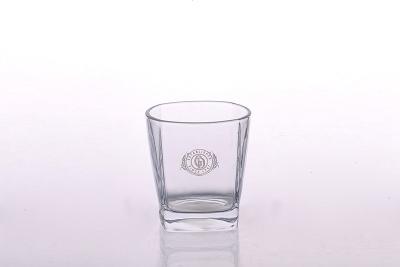 China Barware Water Glass Tumbler Lead free Square Rock Whiskey Glass for sale