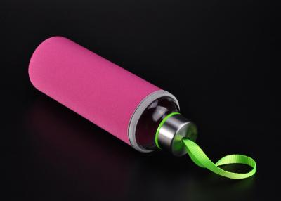 China Nice High Double Wall Borosilicate Glass sports bottle , cotton protective clothing for sale