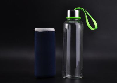 China 13OZ Double Wall Borosilicate Glass Water Bottle Reusable Eco - friendly for sale