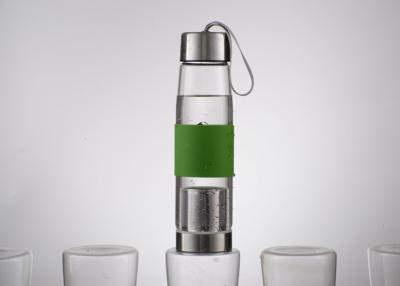 China Custom Double Wall Borosilicate Glass Water Bottle Infuser , insulated glass drinking glasses for sale