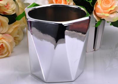 Cina Il rivestimento placcante colora il supporto di candela di esagono/barattolo ceramici rispettosi dell'ambiente in vendita