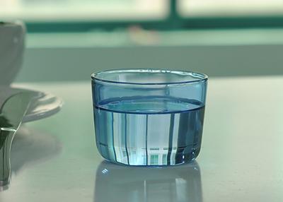 China Colored high borosilicate pyrex double wall drinking glasses , Light blue for sale