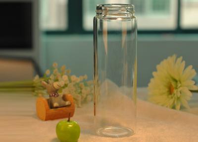 China Light borosilicate thermal insulation double wall glass bottle for drinking , Easy carry for sale