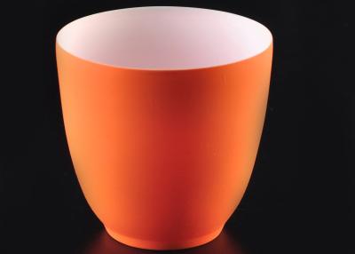 Cina supporto ceramico del tealight del supporto di candela di colore arancio con la parete più sottile in vendita