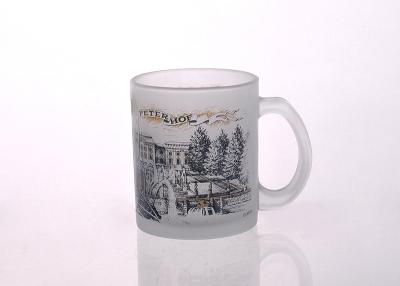 China 8 Oz portable straight handle Glass Tableware for juice , black decal picture for sale