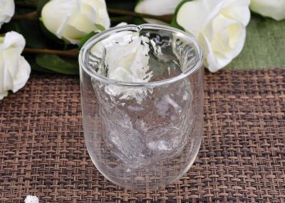 China Clear Double Wall Borosilicate Glass Juice Cups Mouth Blown Thermo for sale