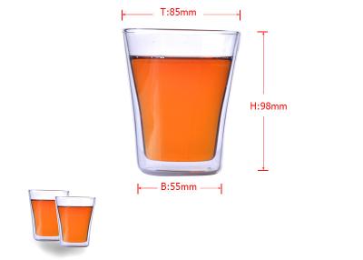 China Pyrex High Double Wall Borosilicate Glass , Round Clear Glass Coffee Cup for sale