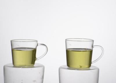 China Custom Eco friendly Double Wall Borosilicate Glass Tea Cup WITH HANDLE for sale