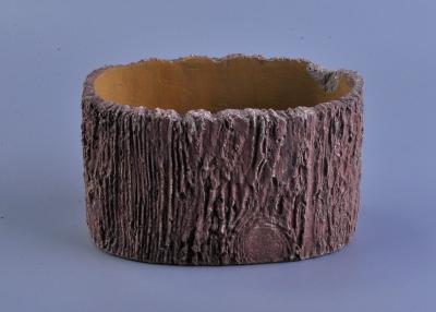 China do cimento áspero do projeto do tronco de árvore da altura de 11cm castiçal cerâmico à venda