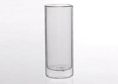 China Heat Resistant Double Wall Borosilicate Glass Travel Tumbler Small Mouth Opened for sale