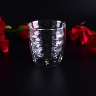 China Unique Design Heat Resistant Borosilicate Glass Coffee Cup , Double Wall Drinking Glasses for sale