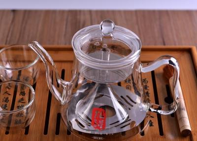 China Borosilicate Glass Tea Pot Kettle With Funnel Infuser Ion Sheet , Induction Cooker Safe for sale