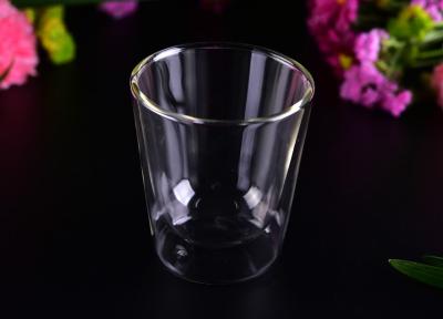 China Creative Transparent Pyrex Drinking Borosilicate Glass Cup Two Layers , 250ml Capacity for sale