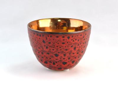 China Diâmetro superior cerâmico vermelho do projeto 110mm de Mordern do castiçal da decoração do OEM à venda