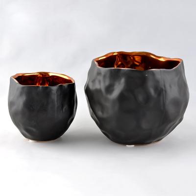 China Tamanho diferente da cor dois cerâmicos feitos sob encomenda feitos à mão do preto do castiçal à venda