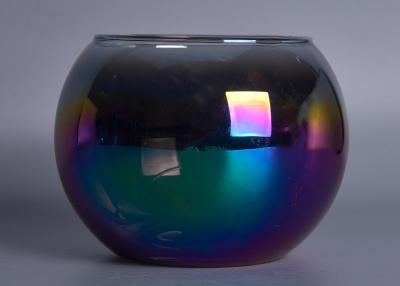 China De grote houders van de het glaskaars van de balvorm ombre iriserende decoratieve Te koop