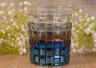China Geweven de Kaarshouders van het Patroon Decoratieve Hoge Witte Glas met Gradiënt Ionenplateren Te koop