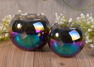 China Van het het Decorglas van de balvorm de Houders van Tealight, de Kruik van de het Glaskaars van de Irisatielantaarn Te koop