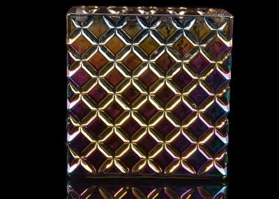 China De Kaarshouder van het iriserend Plateren Vierkante Decoratieve Glas, de Luxe Bemerkte Kruiken van de Glaskaars Te koop