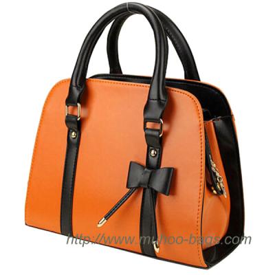 China Fashion Orange PU Lady handbag for wholesale (MH-6042) for sale