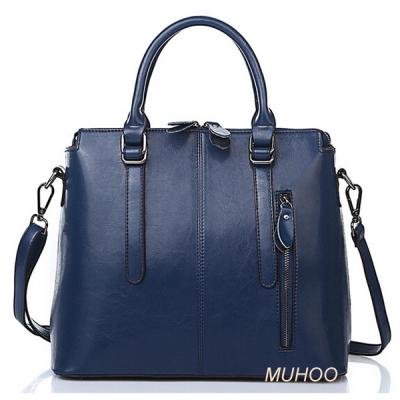 China Fashion ladies blue leather handbag for business ( MH-6066) for sale