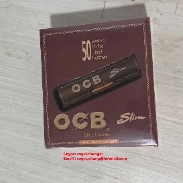 Quality OCB Premium King Slim Brown Slim Rolling Paper Slow Burning Papers. for sale