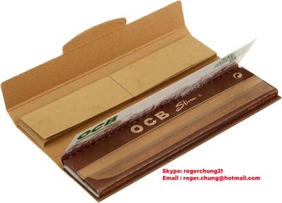 China OCB Premium King Slim + Tips  Brown Rolling Paper Slow Burning Papers. for sale