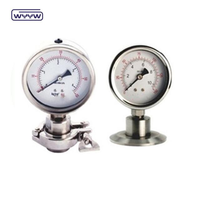 Diaphragm pressure gauge flange connection