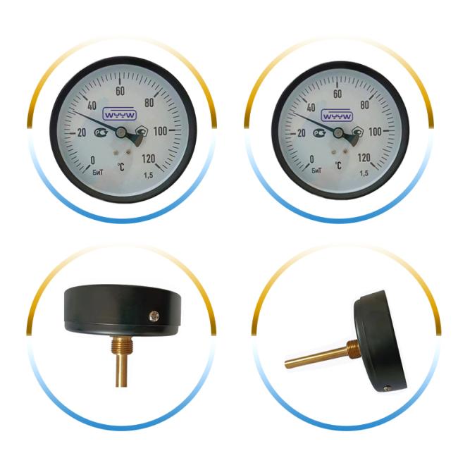 High temperature resistant pressure gauge with stainless steel construction