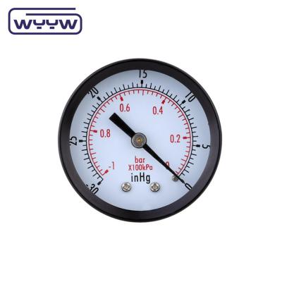 China Steel Negative Pressure Gauge -0.1Mpa Back Mount 60mm Dial for sale