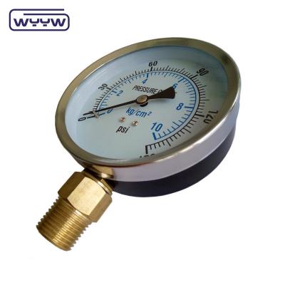 Cina WYYW cassa di ferro da 100 mm MS manometro di connessione inferiore 16bar in vendita