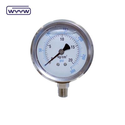 中国 63mm 油で満たされた 304ステンレス鋼 地震圧力計マノメーター 販売のため