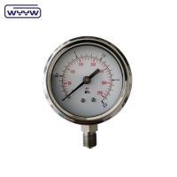China liquid filled pressure gauge with back flange for sale
