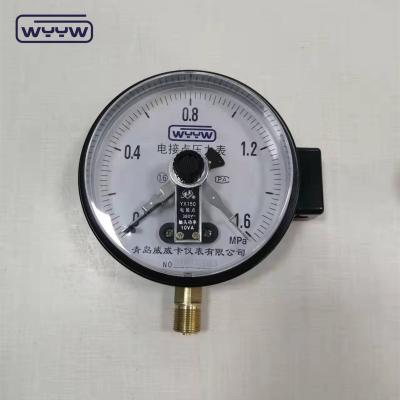 China NO+NC 1MPa Natural Gas Pressure Test Gauge 4 Inch 100mm Electric Contact Manometer for sale