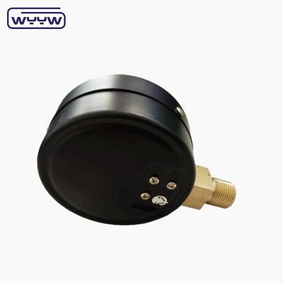Cina KPa manometro a bassa pressione WYYW 4 pollici 100mm cassa in acciaio nero fondo di ingresso fiocchi mbar cmh2o manometro in vendita