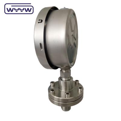 China 100mm DN20 PN40 Flange Type Pressure Gauge SS316 Stainless Steel for sale