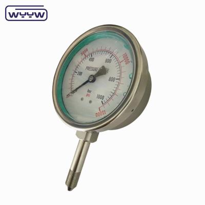 China OEM ODM OBM High Pressure Gauge Liquid Filled Utility Pressure Gauge 1000 Bar for sale