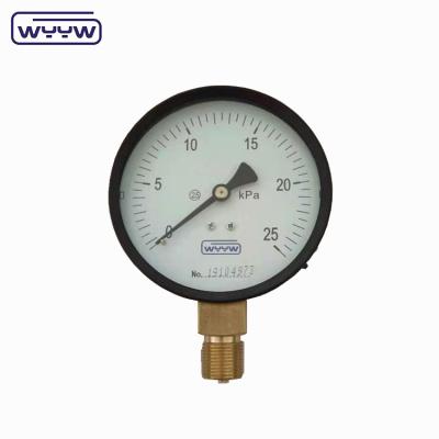 China Capsule Pressure Gauge 100 Mbar Bellows Manometer 100mm G1/2" for sale
