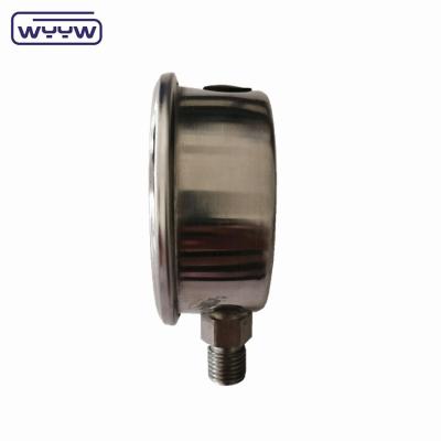 Cina 1/4 PT Manometro riempito di liquido Verniciato in nero Punteggio in alluminio Finestra acrilica in vendita
