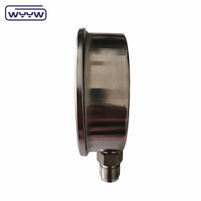 China Professional Pressure Measurement Tool With Liquid Fill 1/2''PT/NPT/G/M Thread Black Painted Aluminium Pointer for sale