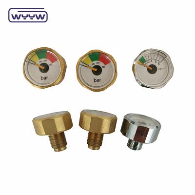 China Small Pressure Gauge Mini Pressure Gauge with 20~38mm Dial Size 0-40Mpa Pressure Range and M10x1 Connection for sale