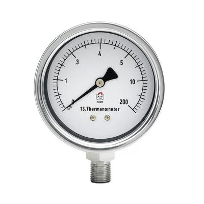 China High Temperature Pressure Gauge Thermomanometer with 2.5"-4" Dial Size, 0-16 Bar Pressure Range, and 1/4"-1/2" Connection Size for sale