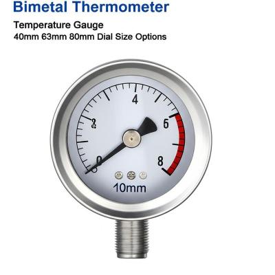 China Bimetal Thermometer Temperature Gauge with 40mm 63mm 80mm Dial Size Options for sale