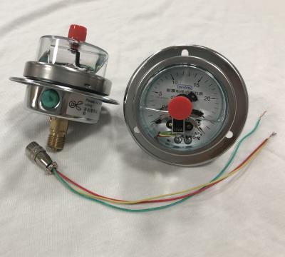 China Liquid Filled Stainless Steel Shockproof Electric Contact Pressure Gauge with Plug-and-Play Aviation Connector for sale