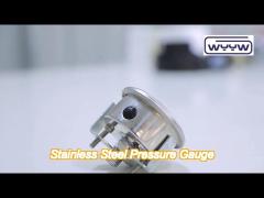 Dry SS304 Bourdon Sedeme Pressure Gauge Back Connection 4 Size