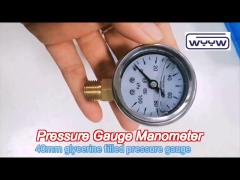 Glycerine Filled 2 Pressure Gauge Manometer Bottom / Back And Panel Mounting