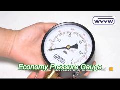 100mm Water General Commercial Pressure Gauge Manometer Bottom Mount